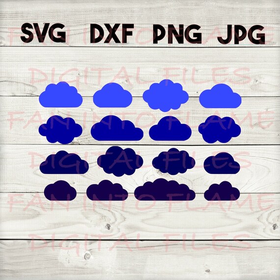 Clouds bundle SVG DXF png jpg digital download | Etsy