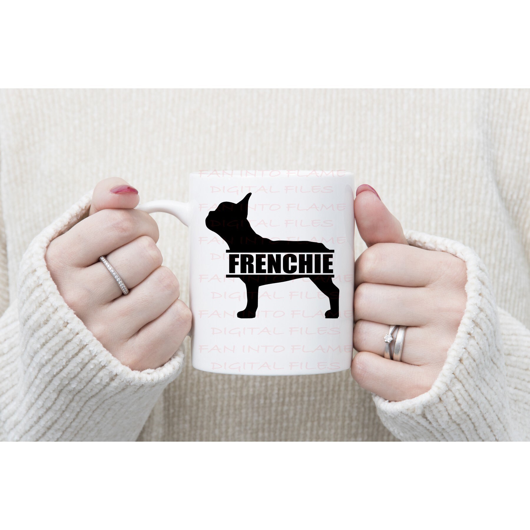 Frenchie Split Monogram SVG DXF Png Jpg Digital Download | Etsy