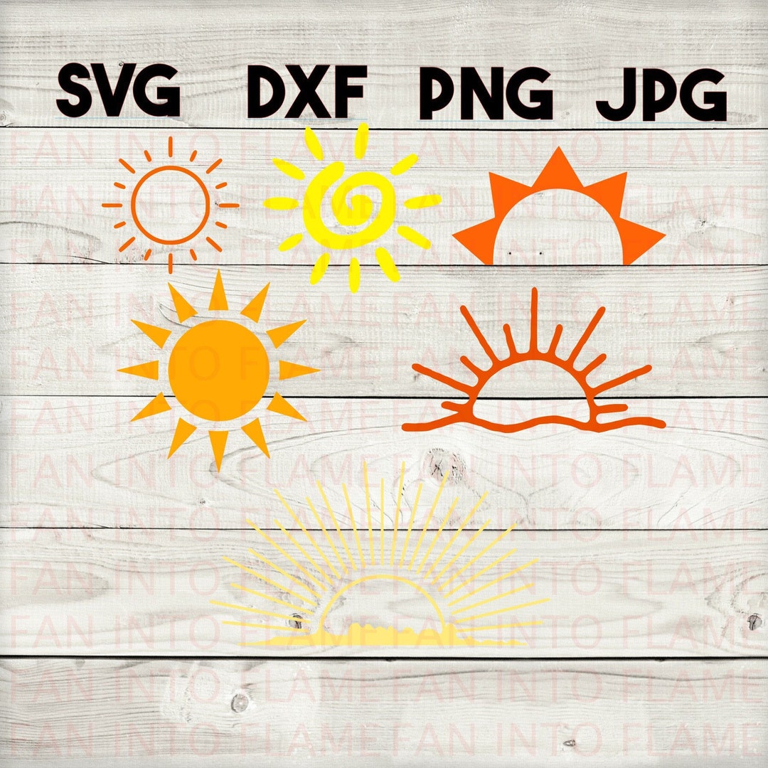 Sun Bundle SVG, DXF, Png, Jpg, Digital Download, Silhouette, Cricut ...