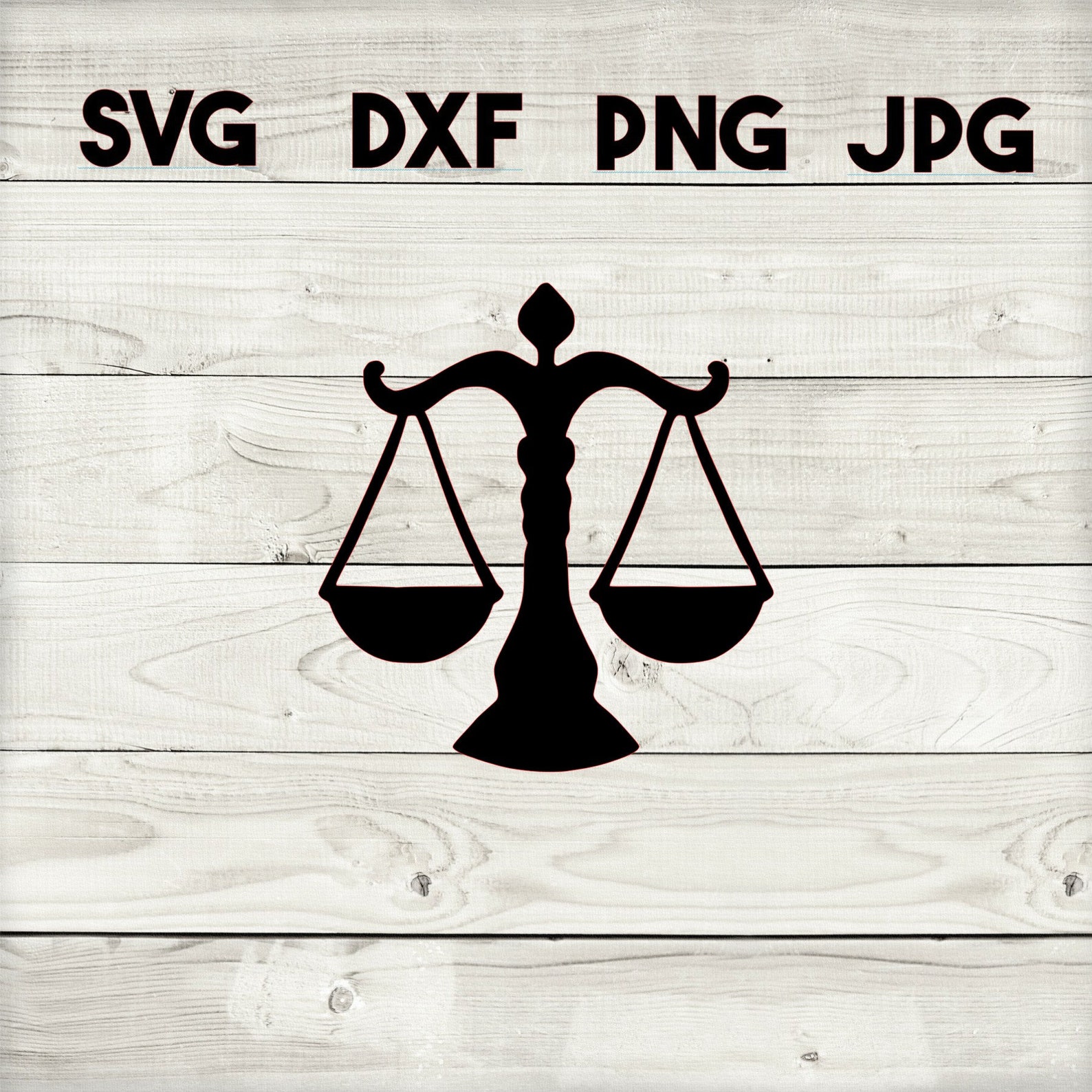 Law Scales SVG DXF Png Jpg Digital Download Silhouette | Etsy