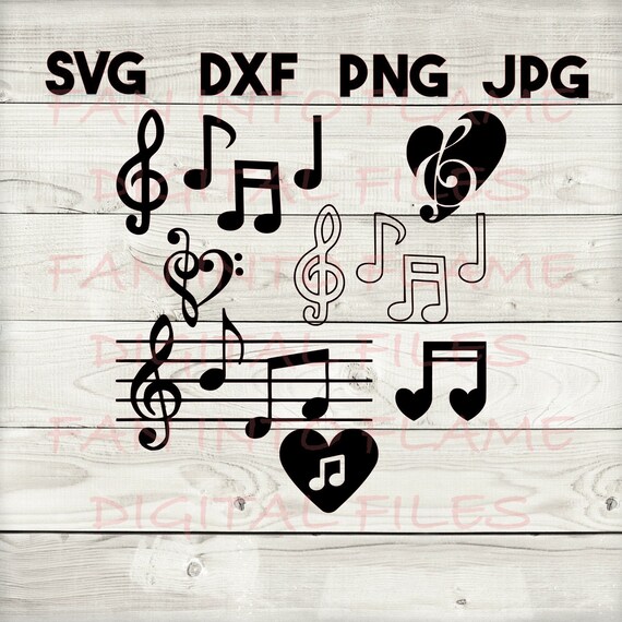 Music SVG DXF Png Jpg Digital Download Silhouette - Etsy