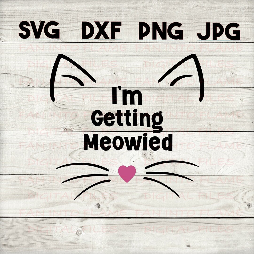 Meowied SVG, DXF, Png, Jpg, Digital Download, Silhouette, Cricut - Etsy