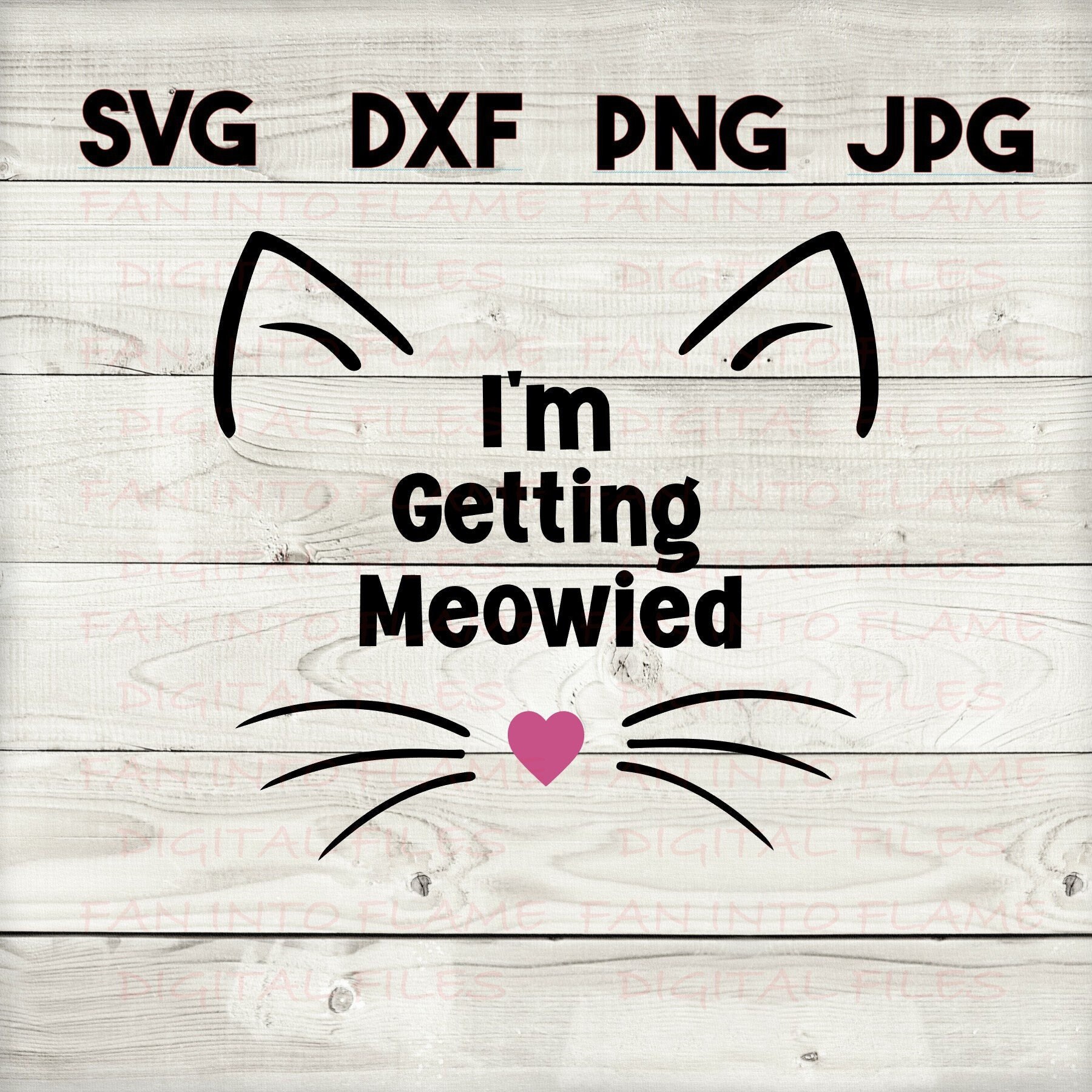 Meowied SVG, DXF, Png, Jpg, Digital Download, Silhouette, Cricut - Etsy