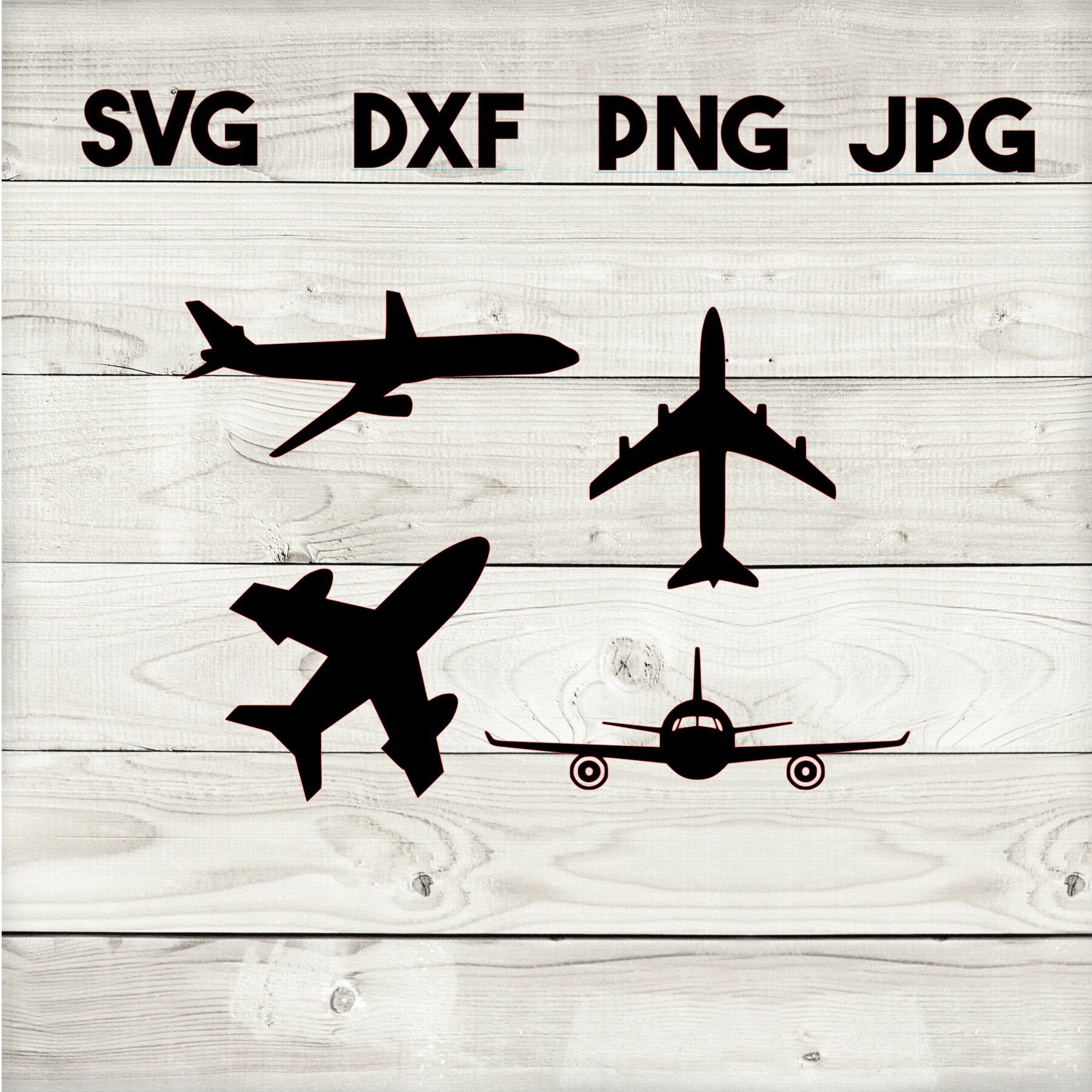 Plane SVG DXF Png Jpg Digital Download Silhouette Cricut - Etsy