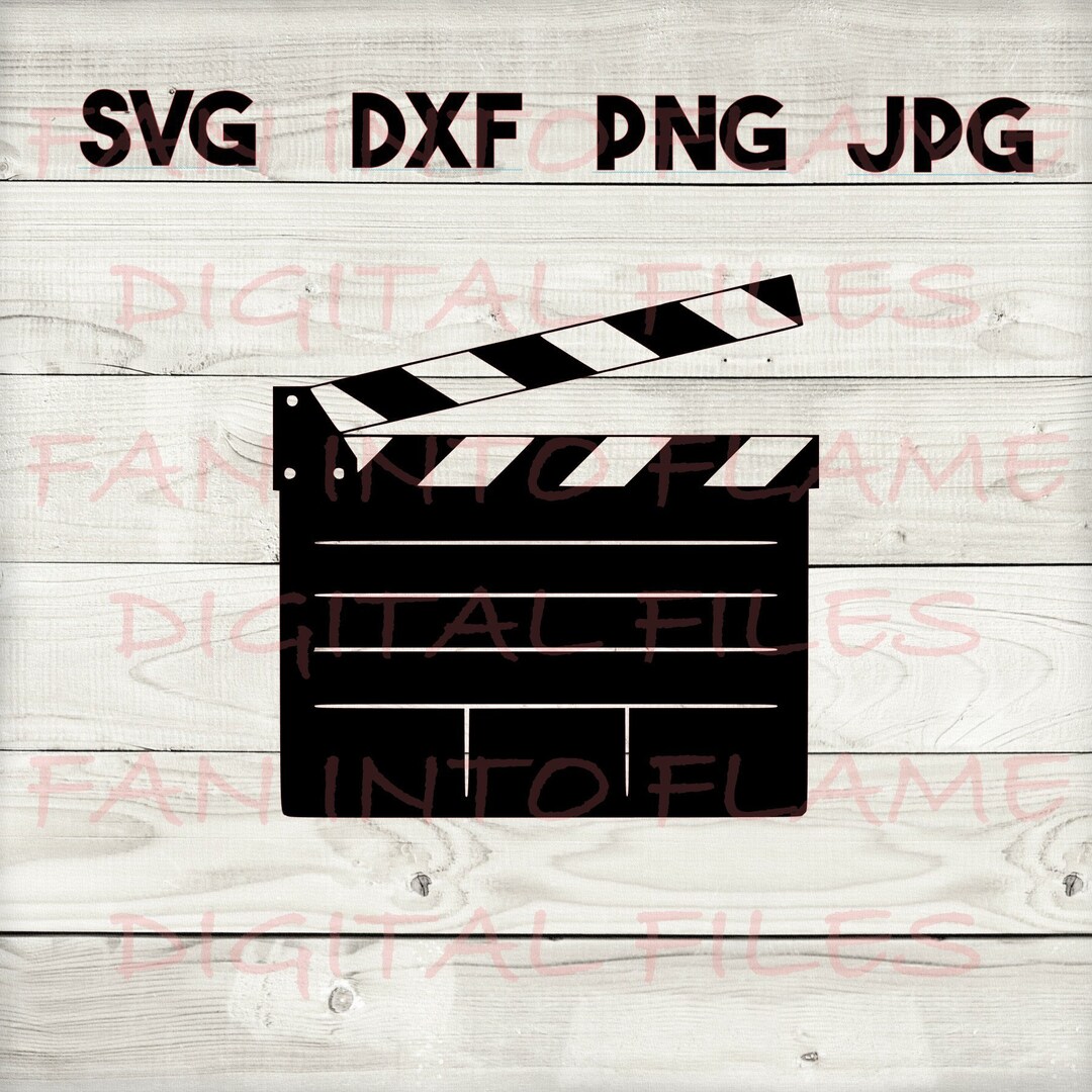 Clapperboard SVG, DXF, Png, Jpg, Digital Download, Silhouette, Cricut ...