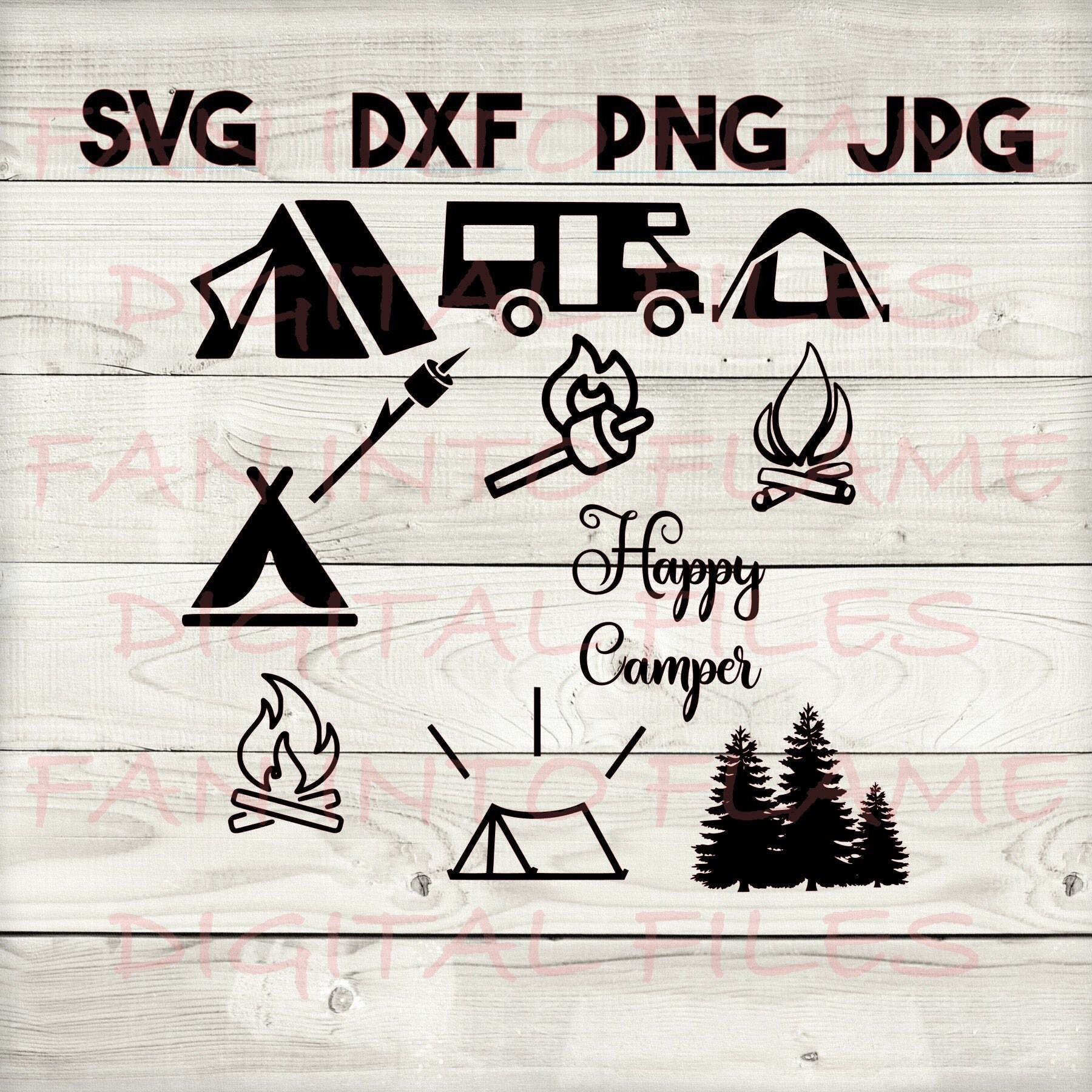 Camper SVG DXF png jpg digital download silhouette | Etsy