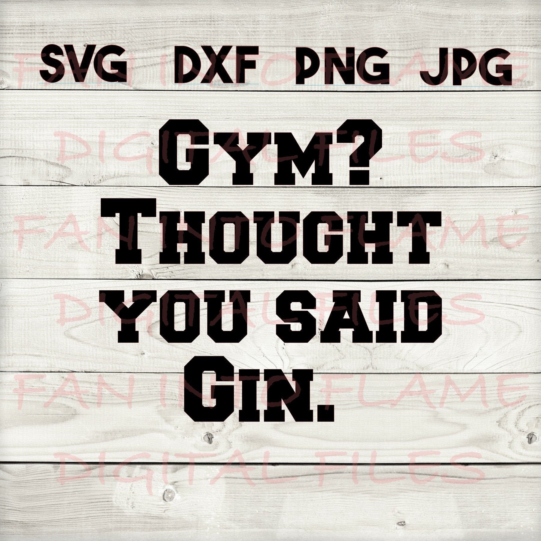 Gym Gin SVG DXF Png Jpg Digital Download Silhouette - Etsy