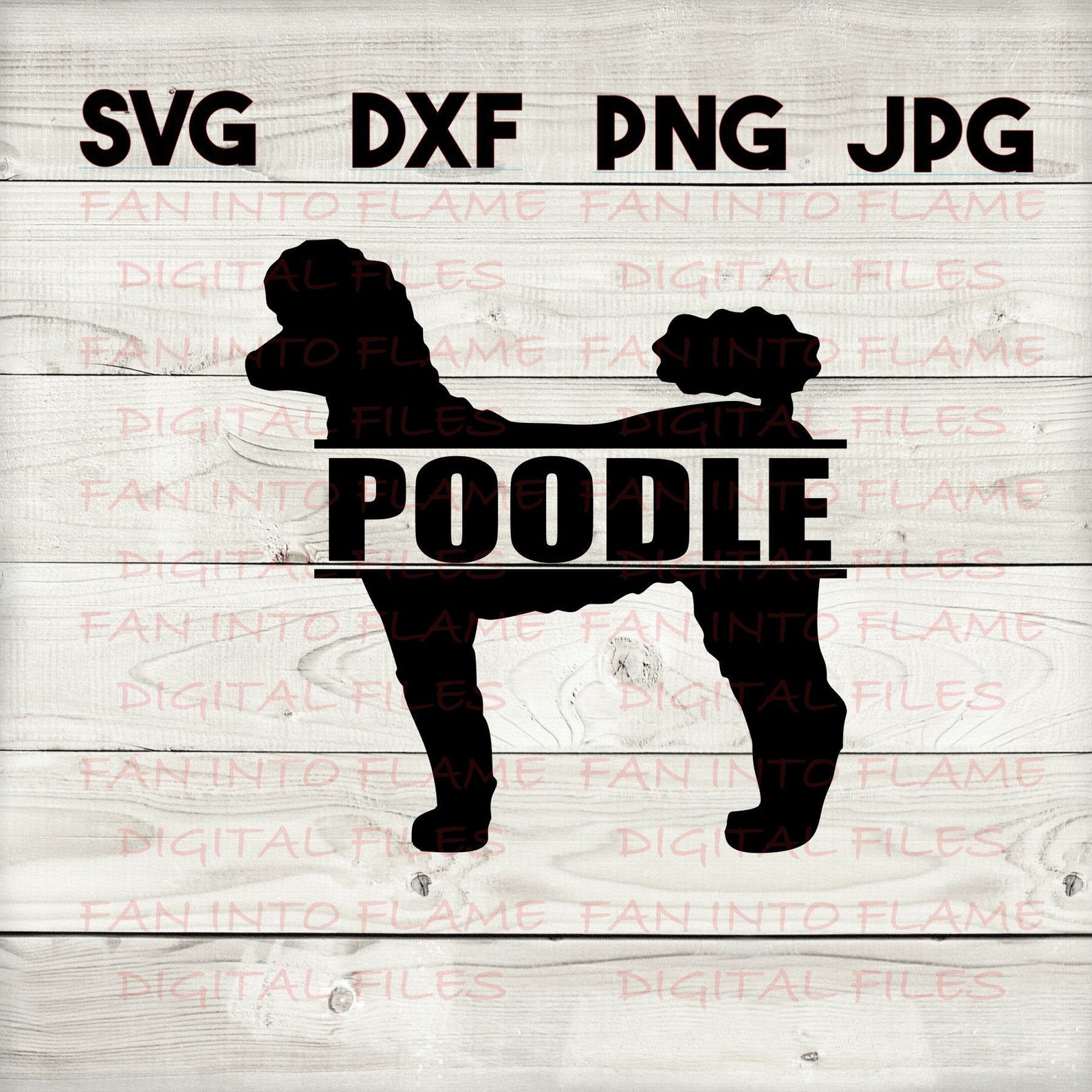 Poodle Split Monogram SVG DXF Png Jpg Digital Download | Etsy