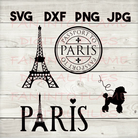Paris SVG DXF Png Jpg Digital Download Silhouette | Etsy