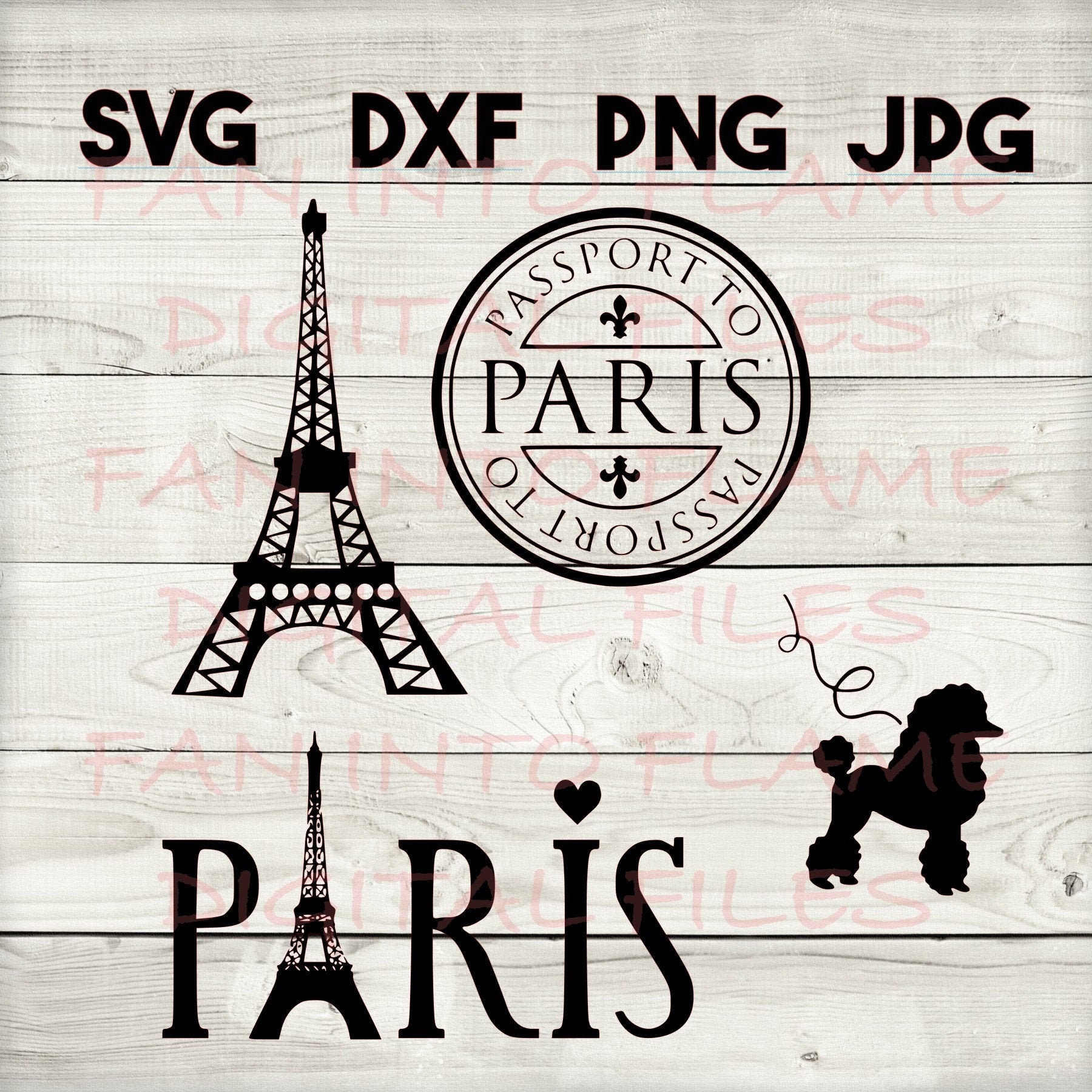 Paris SVG DXF Png Jpg Digital Download Silhouette - Etsy UK