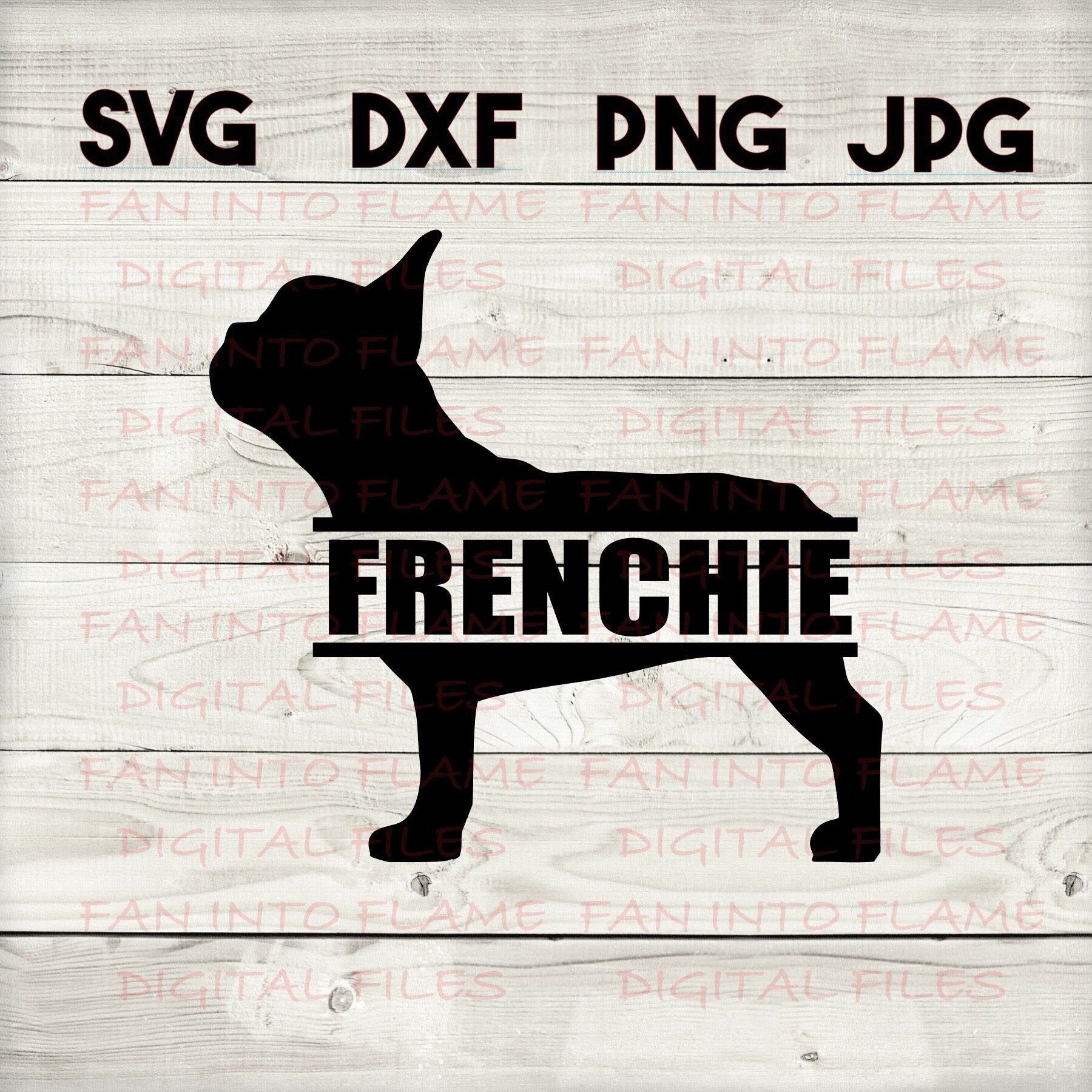 Frenchie Split Monogram SVG DXF Png Jpg Digital Download | Etsy