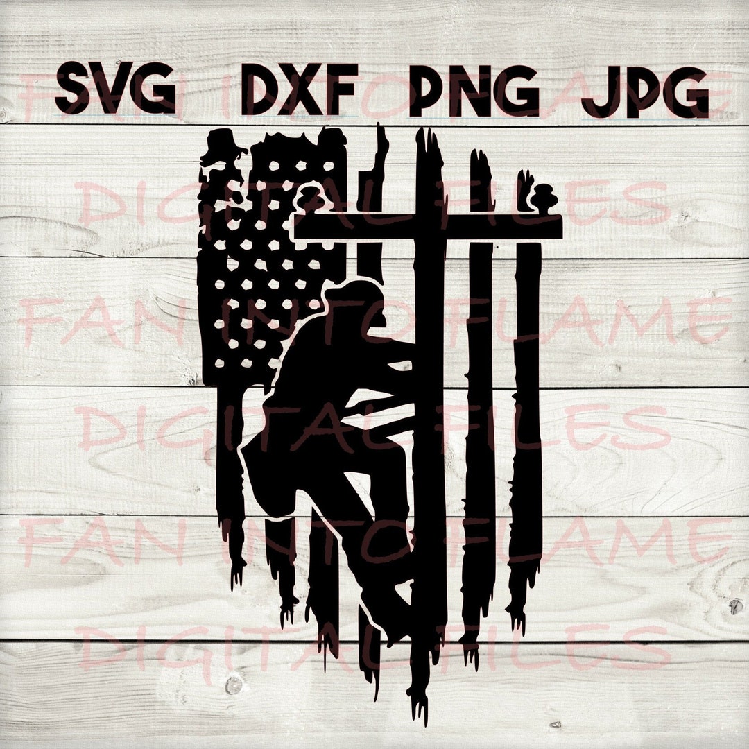 Lineman Flag SVG, DXF, Png, Jpg, Digital Download, Silhouette, Cricut ...