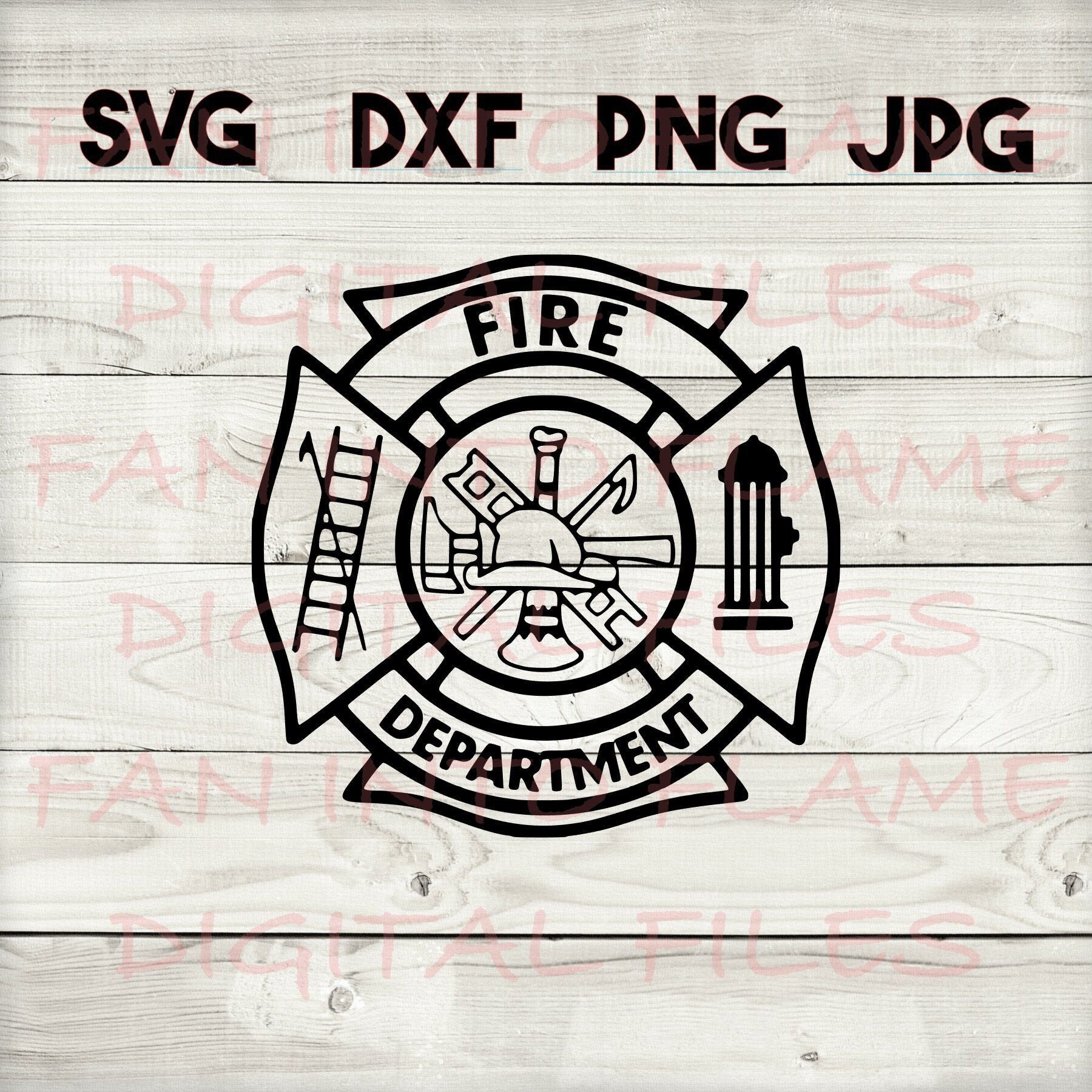 Fire Department SVG DXF Png Jpg Digital Download | Etsy