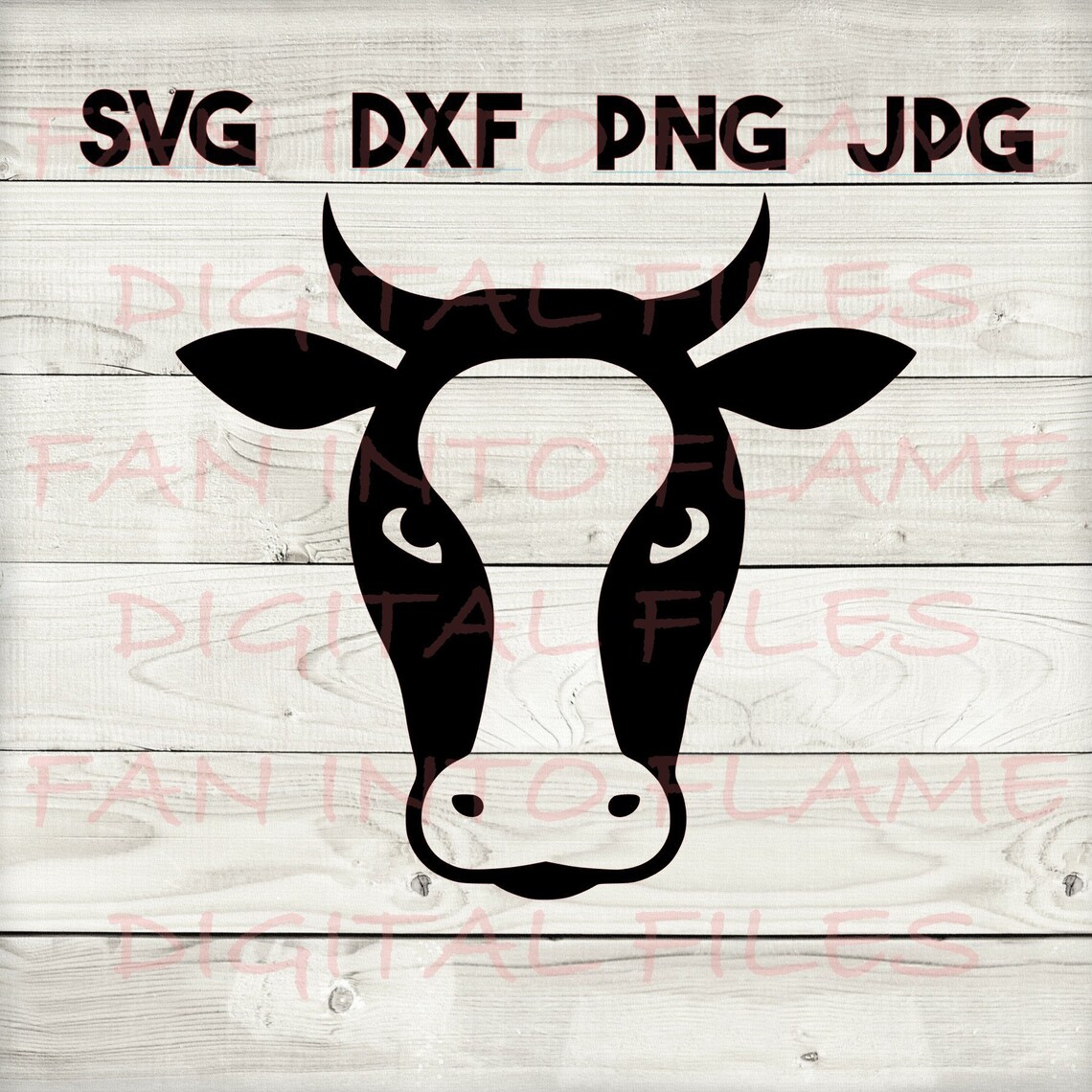 Cow head SVG DXF png jpg digital download silhouette | Etsy
