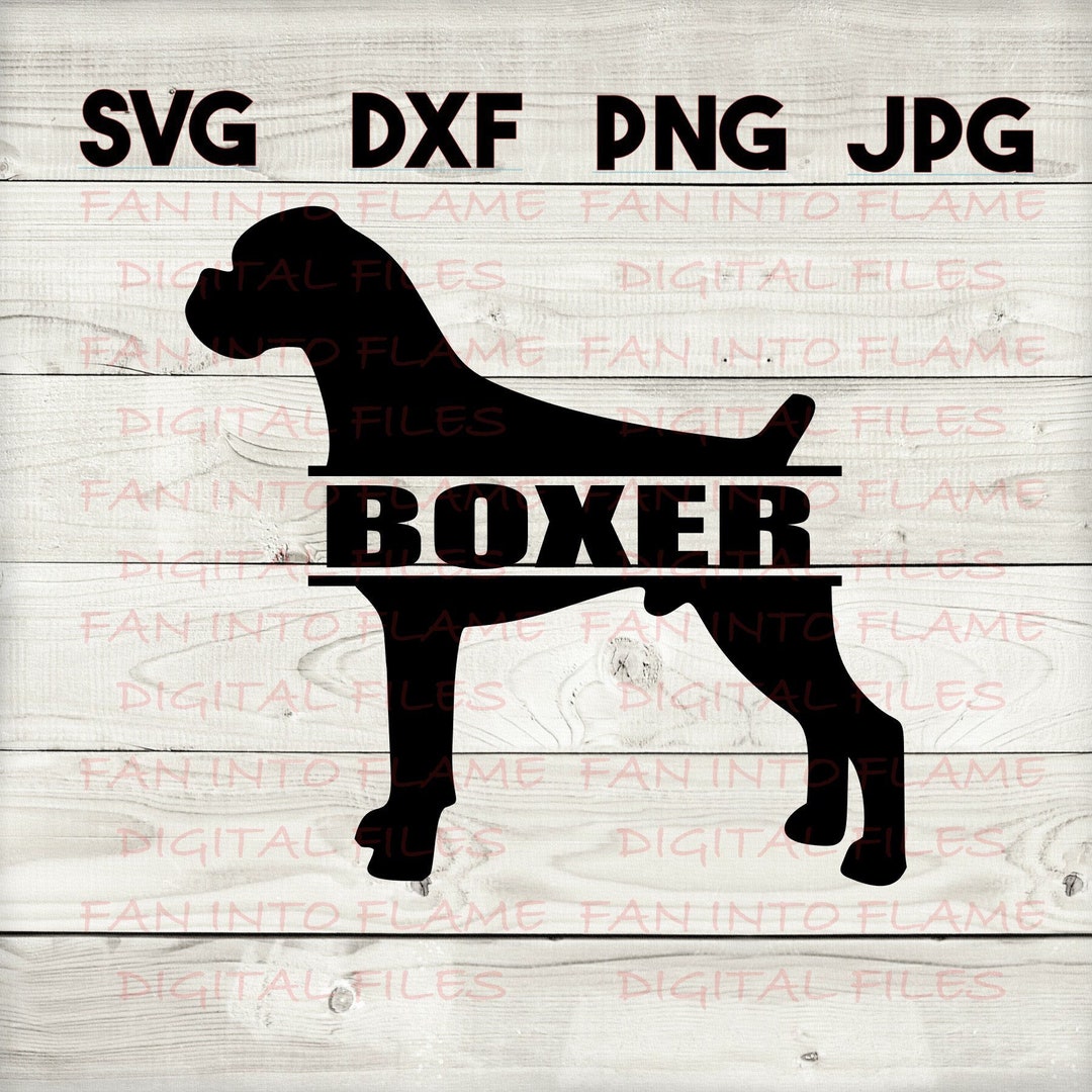 Boxer Split Monogram SVG, DXF, Png, Jpg, Digital Download, Silhouette ...