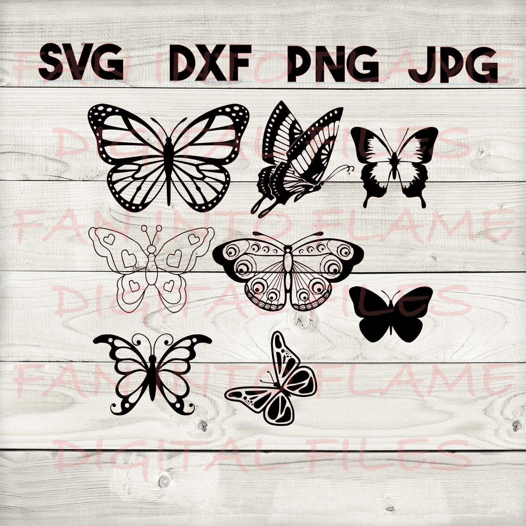 Butterfly bundle SVG DXF png jpg digital download | Etsy