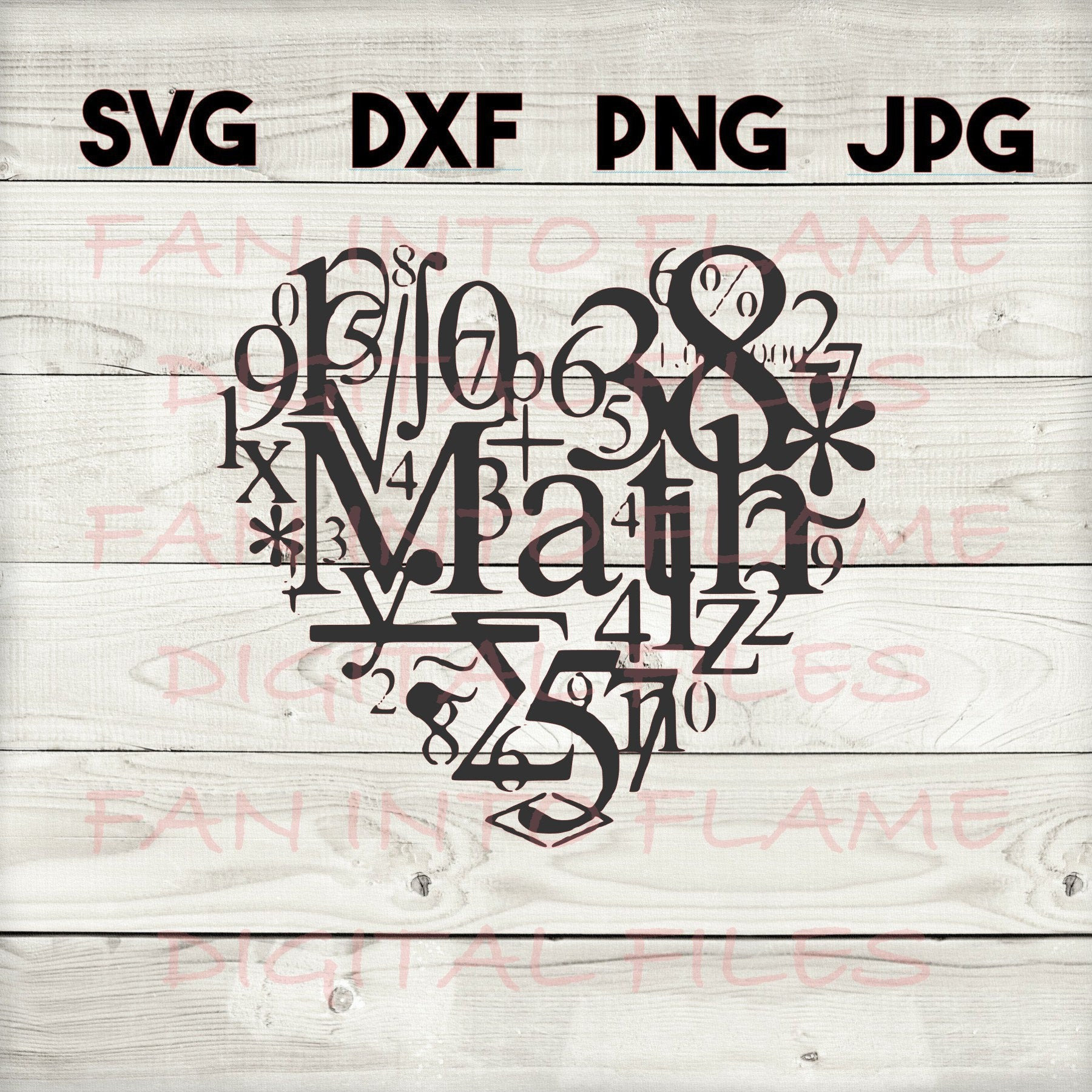 Math Heart SVG DXF Png Jpg Digital Download Silhouette - Etsy