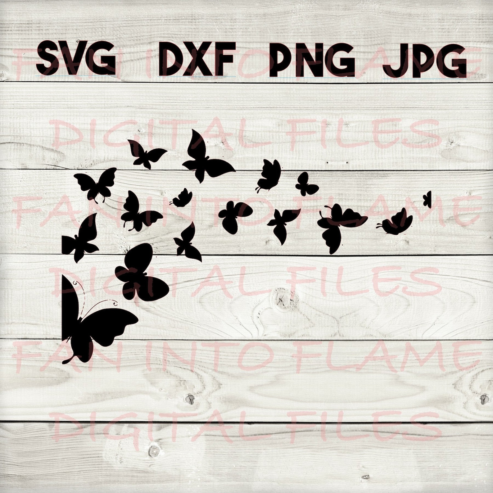 Papillon volant SVG DXF png jpg téléchargement numérique | Etsy