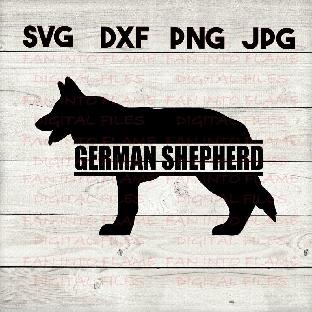 German Shepherd Split Monogram SVG, DXF, Png, Jpg, Digital Download ...