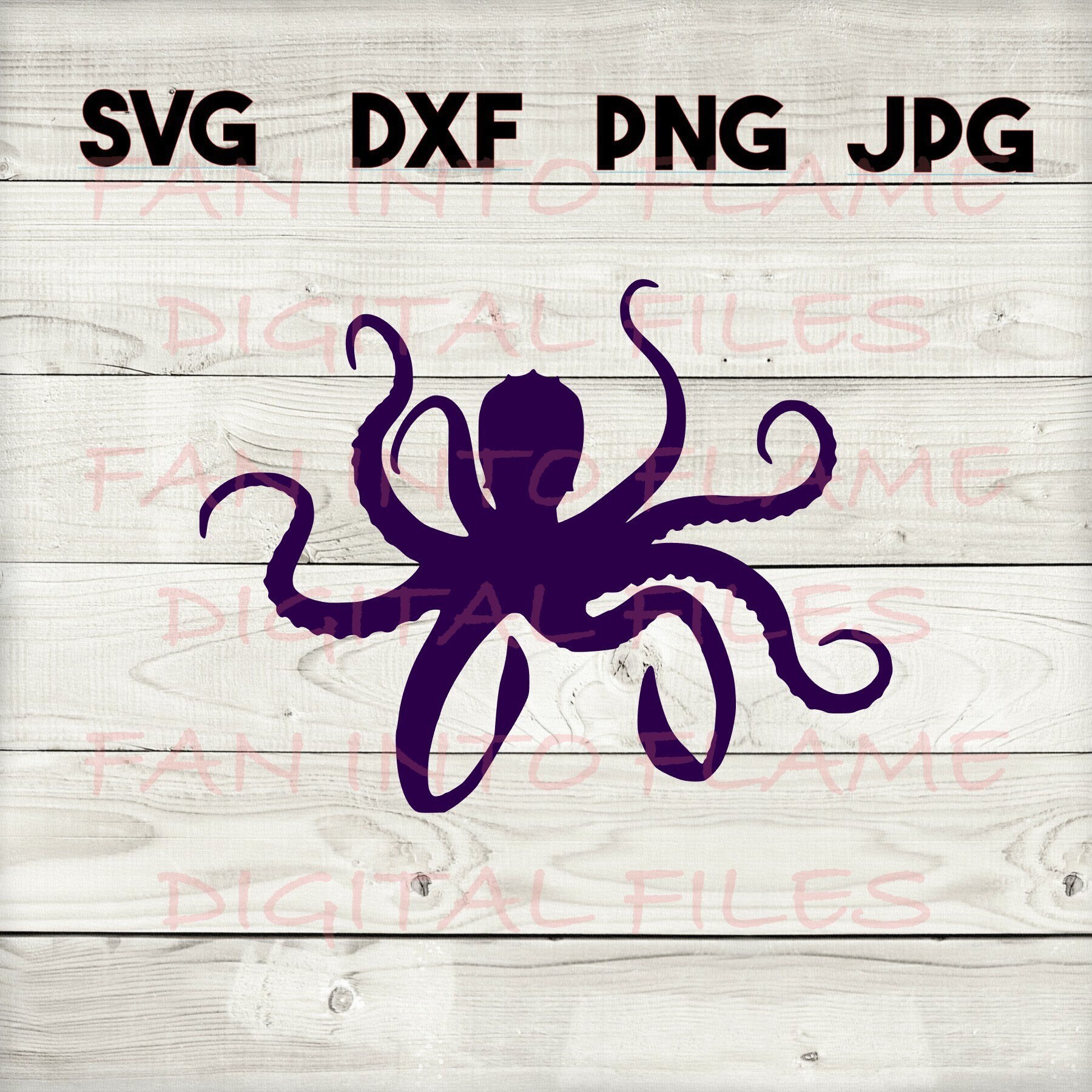 Octopus SVG DXF Png Jpg Digital Download Silhouette - Etsy UK