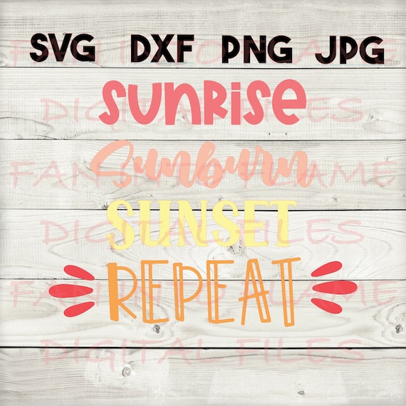 Sunrise SVG DXF Png Jpg Digital Download Silhouette - Etsy