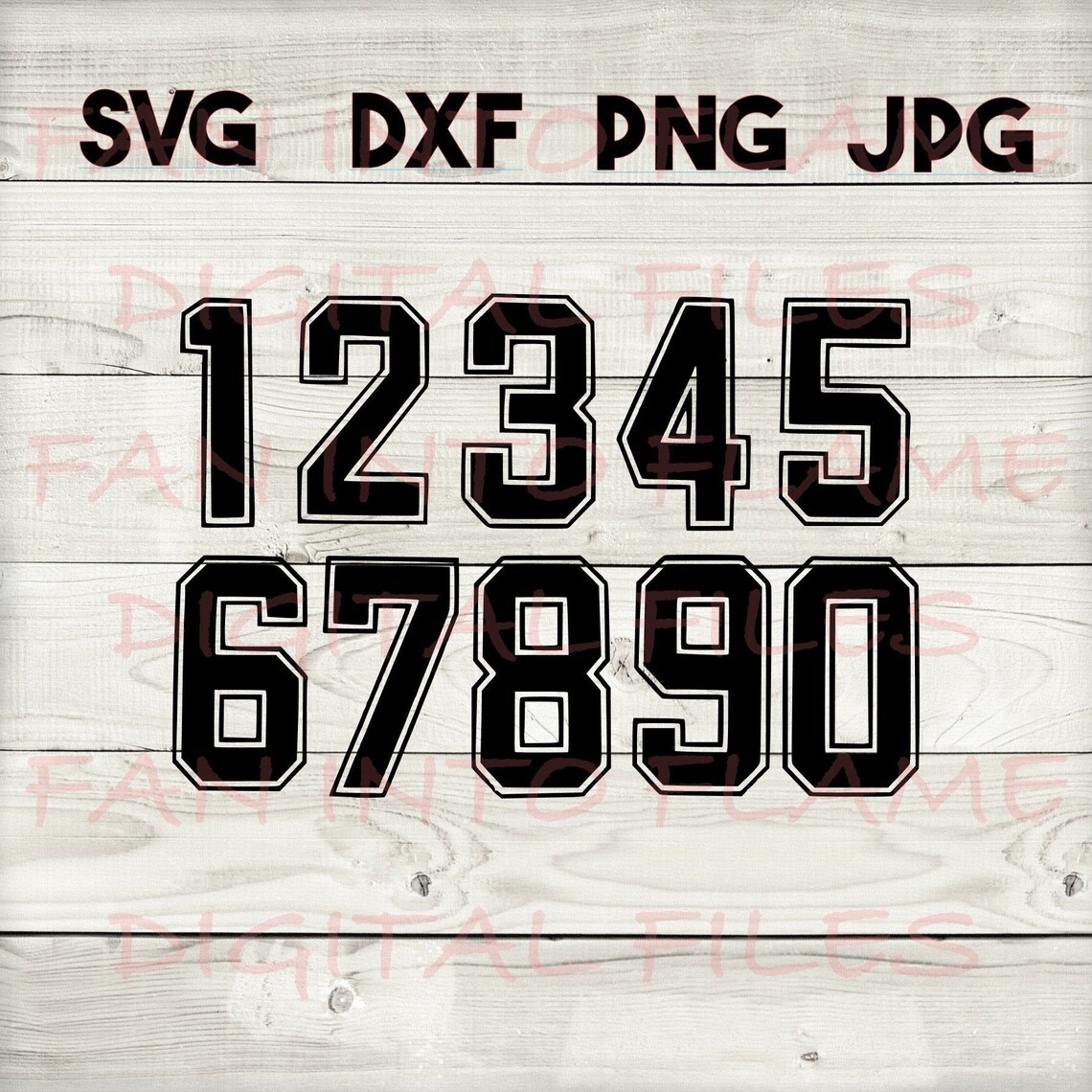 Jersey Number SVG DXF Png Jpg Digital Download - Etsy