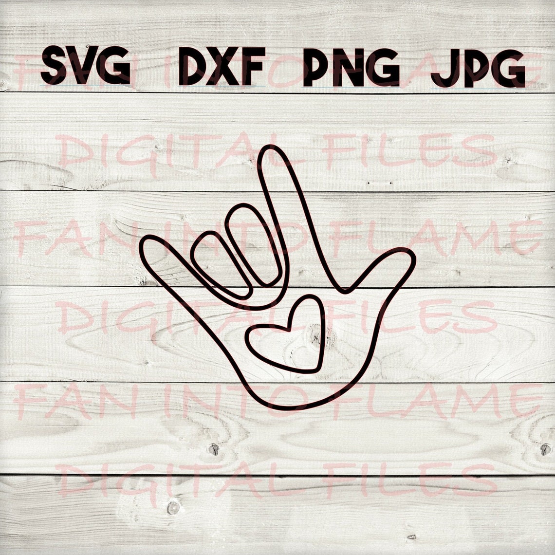 Asl I Love You SVG DXF Png Jpg Digital Download - Etsy