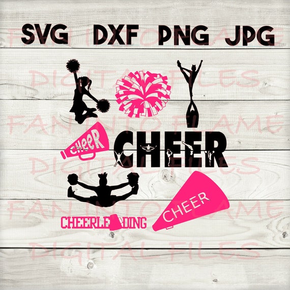 Cheer bundle SVG DXF png jpg digital download silhouette | Etsy