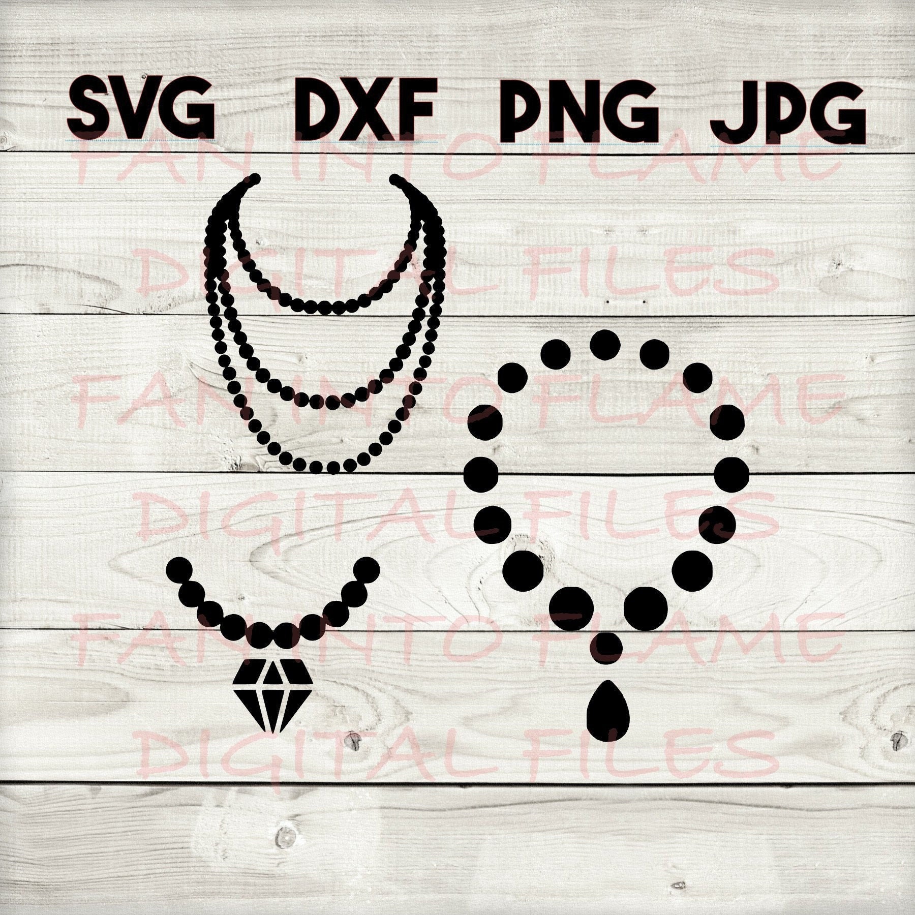 Necklace SVG DXF Png Jpg Digital Download Silhouette | Etsy