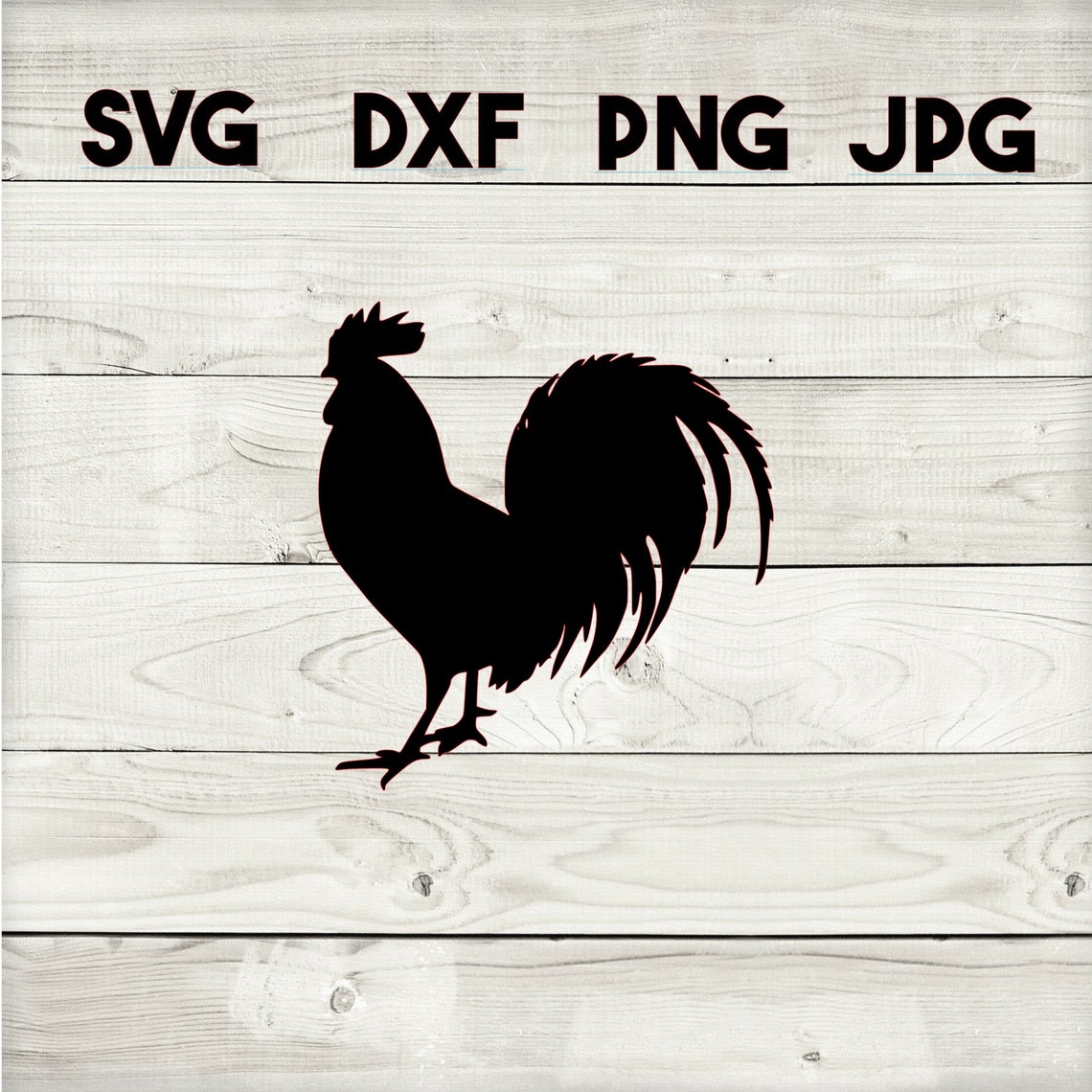 Rooster SVG DXF png jpg digital download silhouette | Etsy