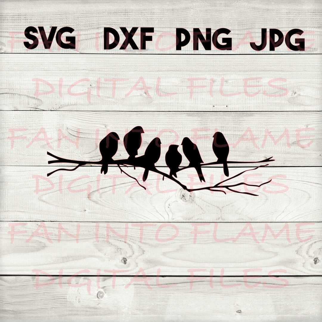 Birds in a Tree SVG, DXF, Png, Jpg, Digital Download, Silhouette ...