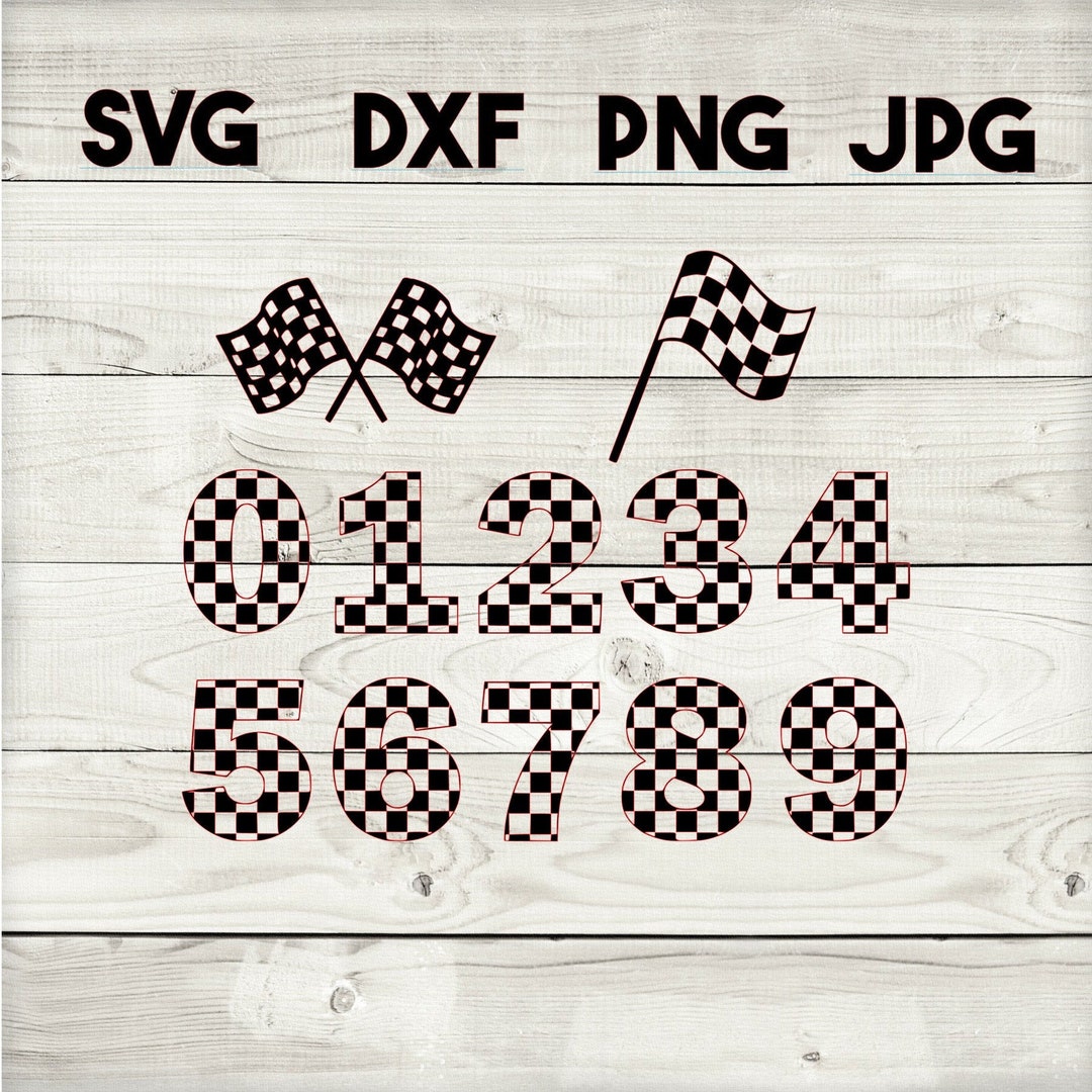 Race Flags Numbers SVG, DXF, Png, Jpg, Digital Download, Silhouette ...