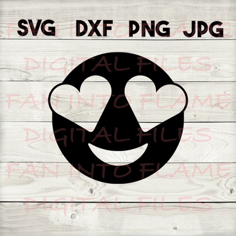 Heart Eye Emoji SVG DXF Png Jpg Digital Download - Etsy