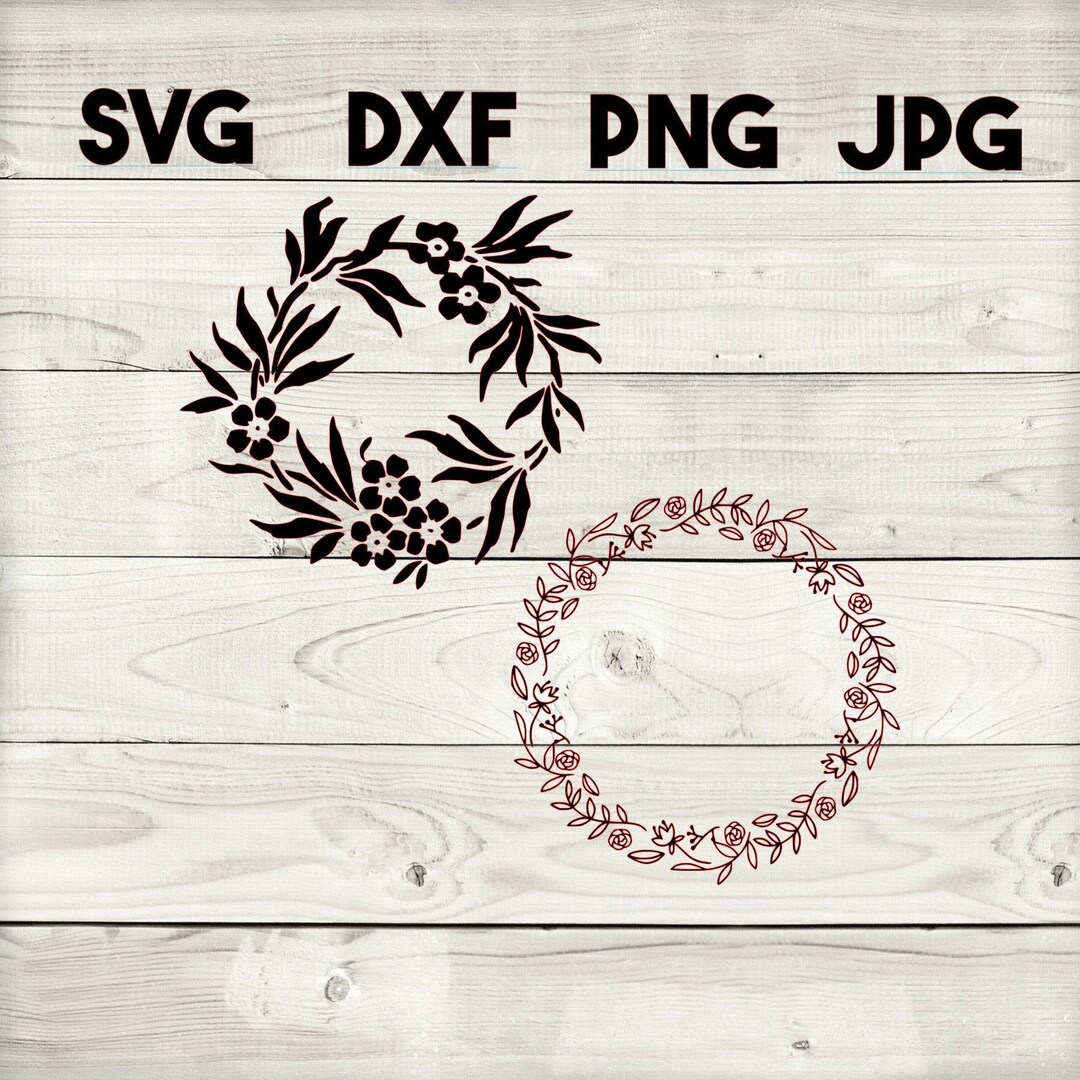 Wildflower Wreath SVG, DXF, Png, Jpg, Digital Download, Silhouette ...
