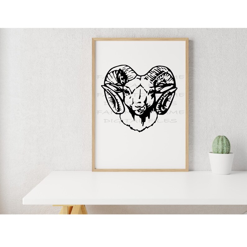 Ram SVG, DXF, Png, Jpg, Digital Download, Silhouette, Cricut, Glowforge ...