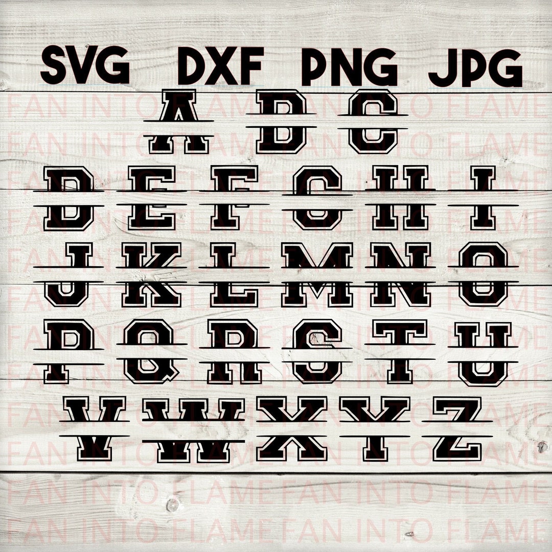 Varsity Split Monogram SVG, DXF, Png, Jpg, Digital Download, Silhouette ...