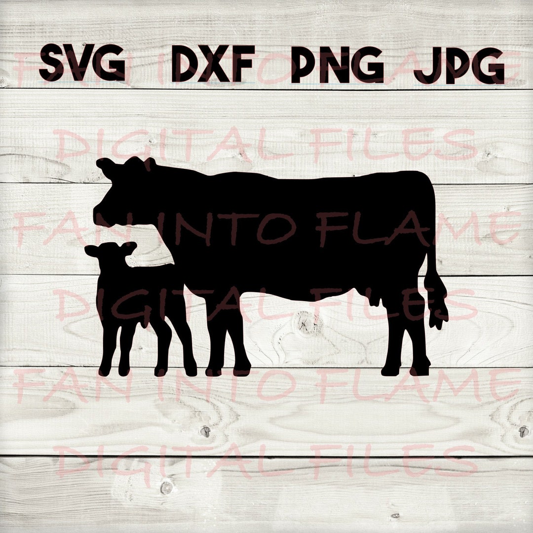 Cow and Calf SVG, DXF, Png, Jpg, Digital Download, Silhouette, Cricut ...
