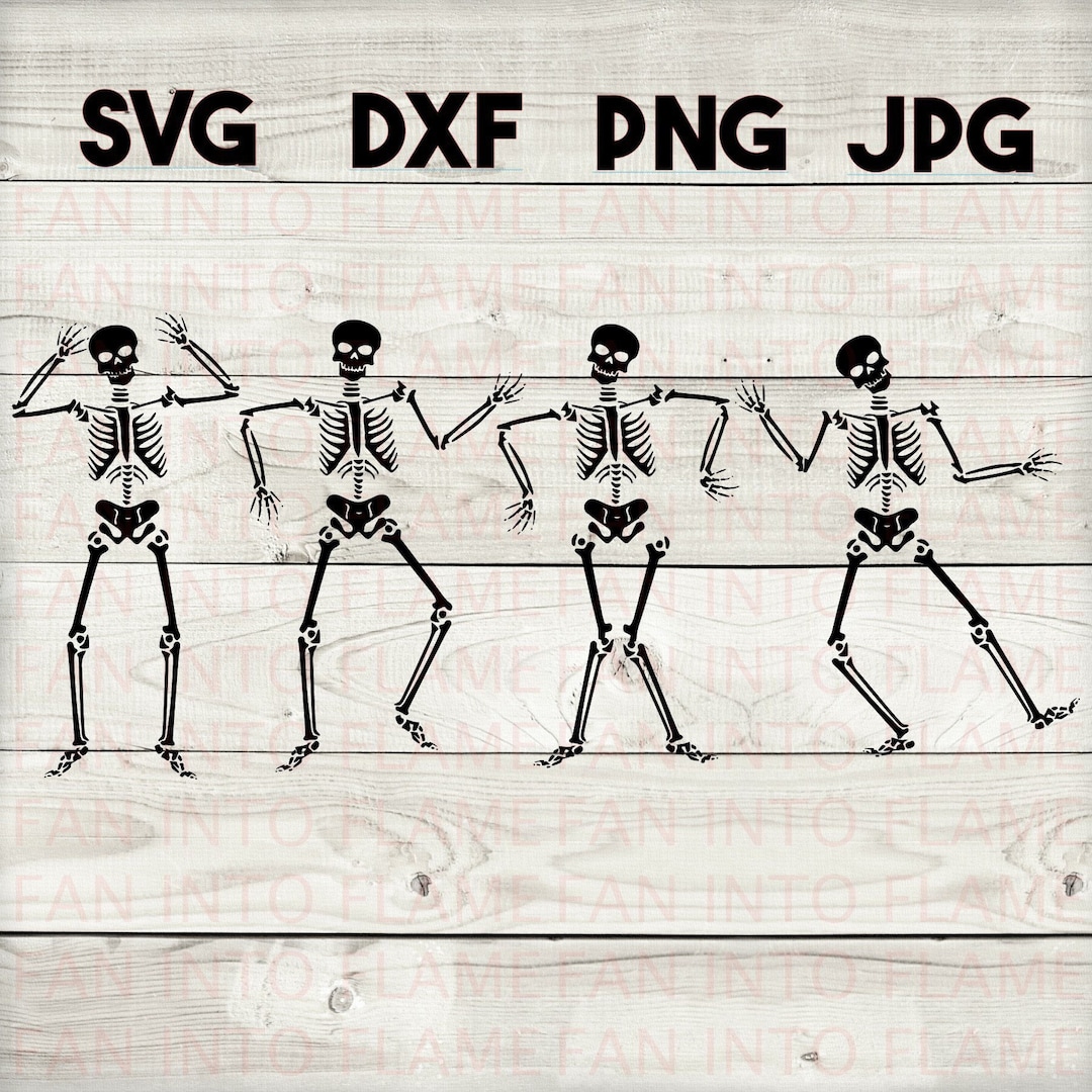 Dancing Skeletons SVG, DXF, Png, Jpg, Digital Download, Silhouette ...