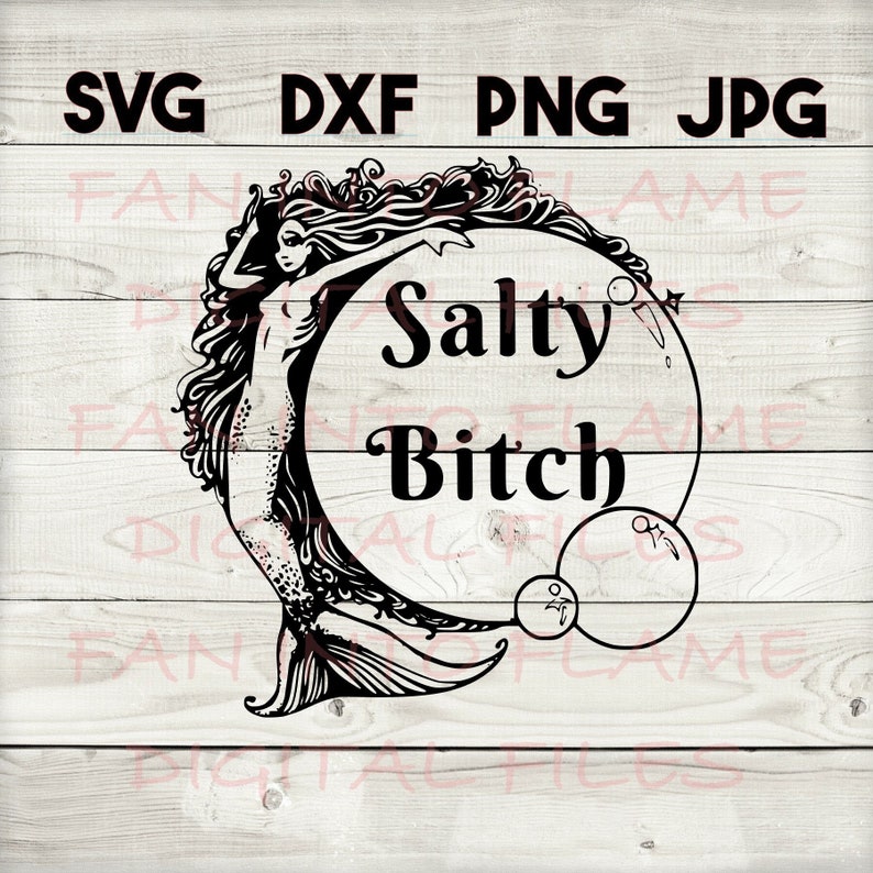 Salty Bitch SVG, DXF, Png, Jpg, Digital Download, Silhouette, Cricut ...