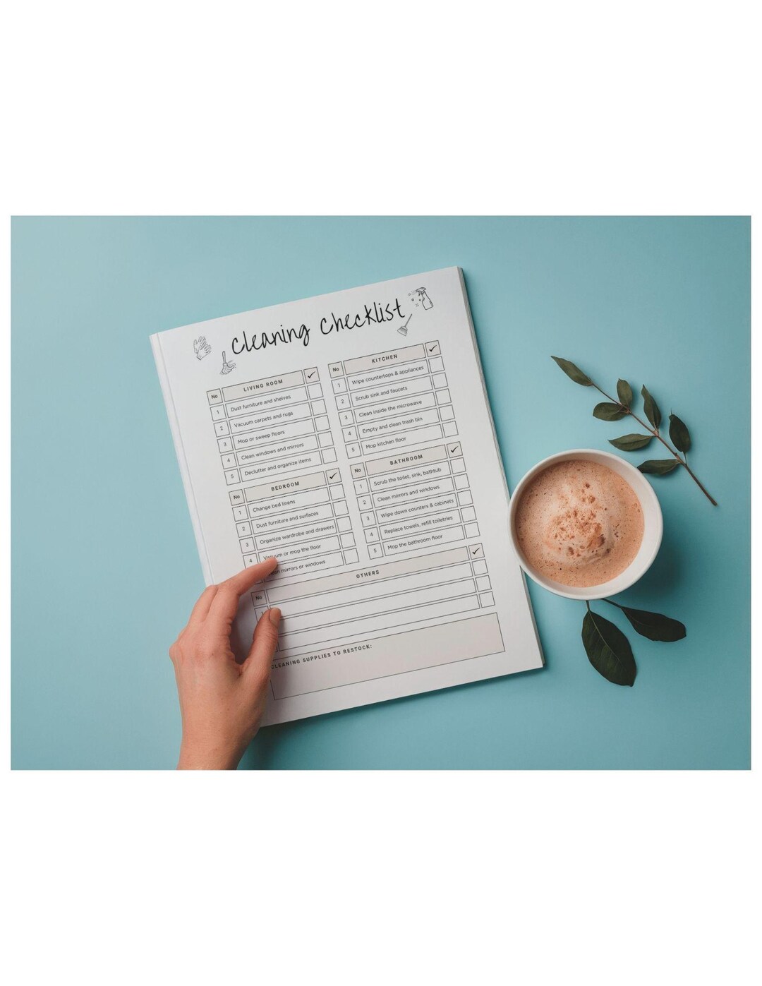 EASY SIMPLE Cleaning Checklist - One Page, Check off When Done! 8.5x11 ...