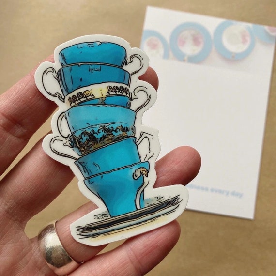 Paper & Party Supplies Paper Stickers, Labels & Tags Antique Teacup ...