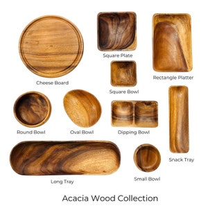 Handcrafted Acacia Wood Square Snack Bowl for Snacks, Jewelry, or Home ...
