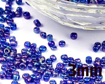 Indigo Blue Chameleon Translucent 4mm Glass Small Seed Beads | Etsy