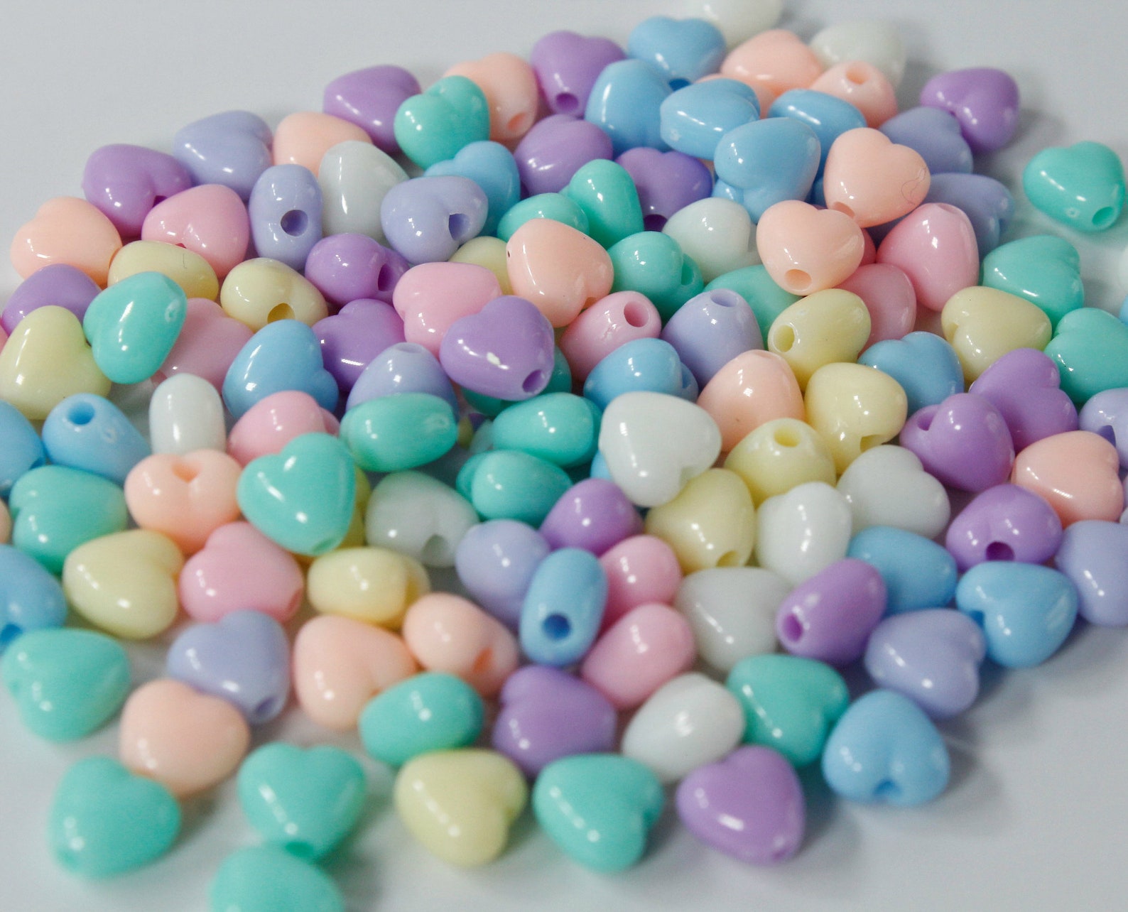 Acrylic Heart-shaped Colorful Beads for Jewelry Making for - Etsy