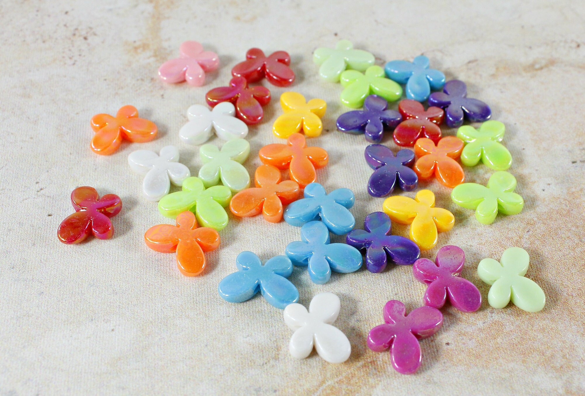 Colorful Bright Butterfly Beads Charm for Jewelry Making Iridescent ...