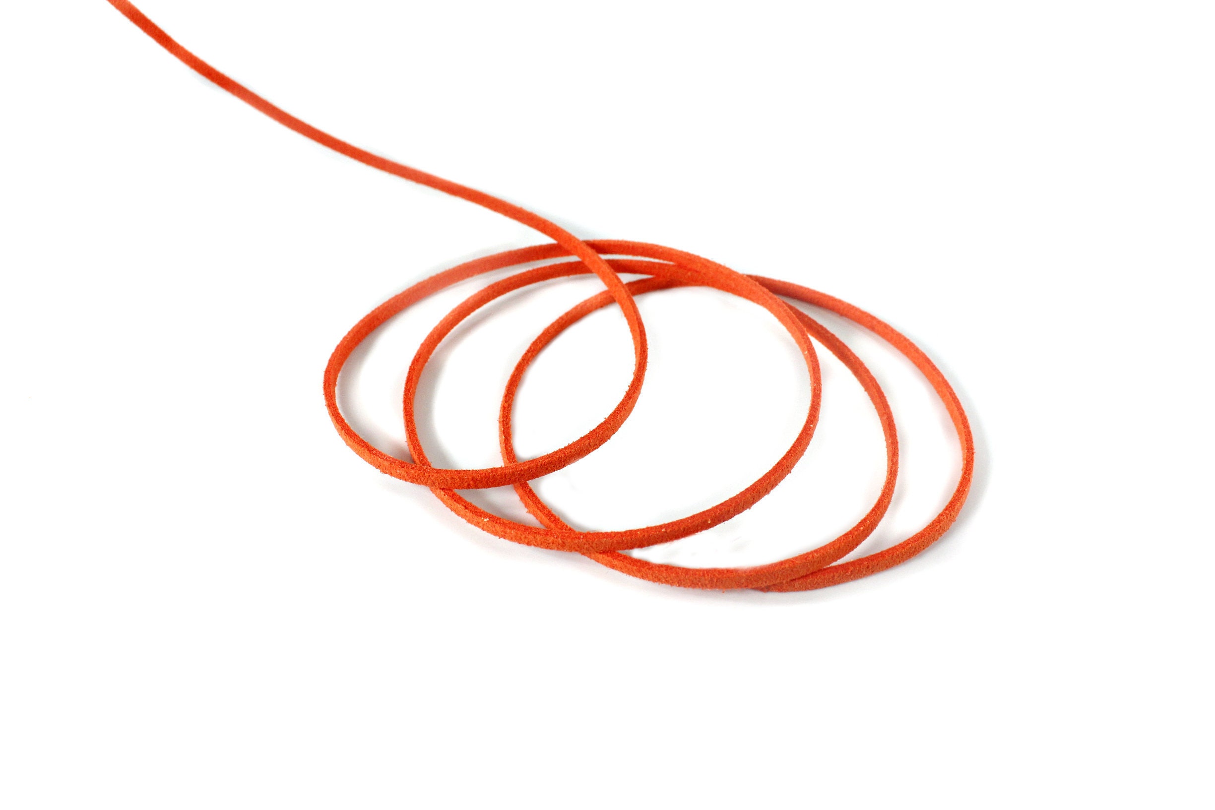 Orange Leather Cord for jewelry making Faux suede cord Craft | Etsy