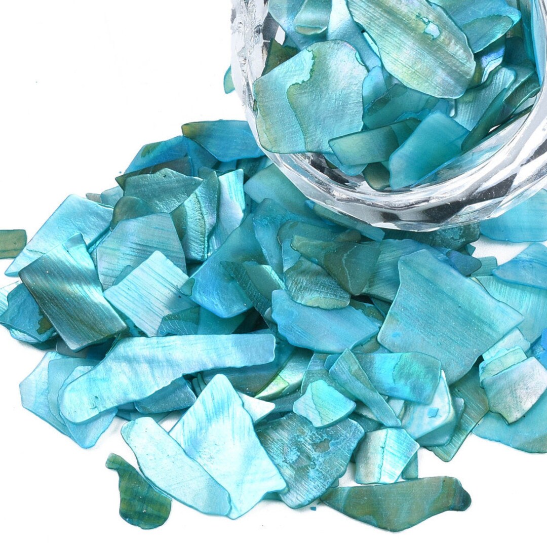 Bright Blue Natural Abalone Shell Resin Craft Paua Shell Mica Fragment ...