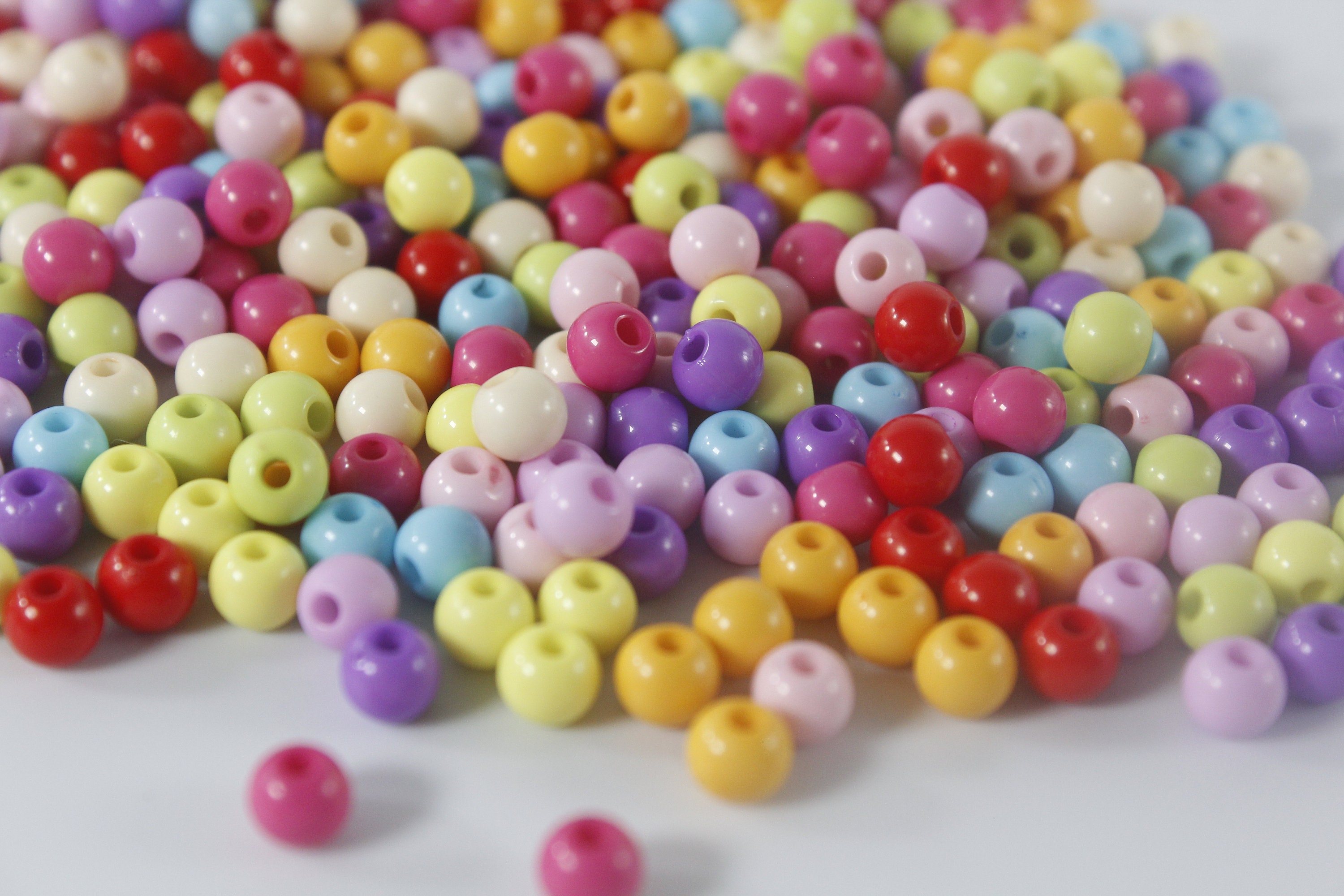 5mm Colorful Beads for Jewelry Making Acrylic Candy Color Bead - Etsy