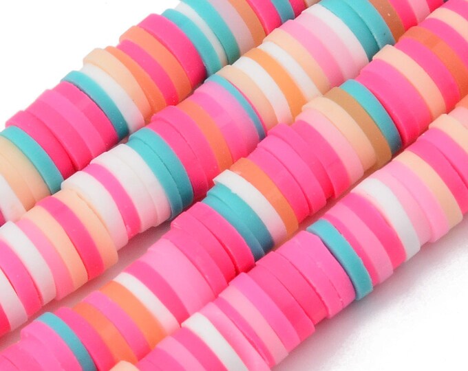 Colorful 6mm Polymer Clay Heishi Beads for Jewelry Making Spring Summer ...