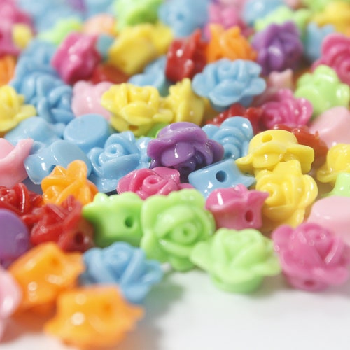 Pink Rosebud Beads For Jewelry Making Rose Beads Flower Etsy